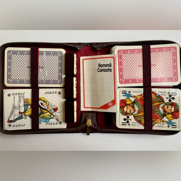 Games | Leather Canasta Set With Zipper Closure | Poshmark